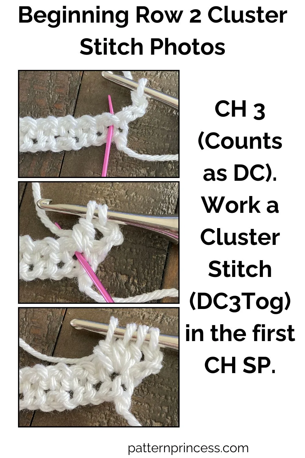 How to Crochet the Cluster Stitch Pattern - Pattern Princess