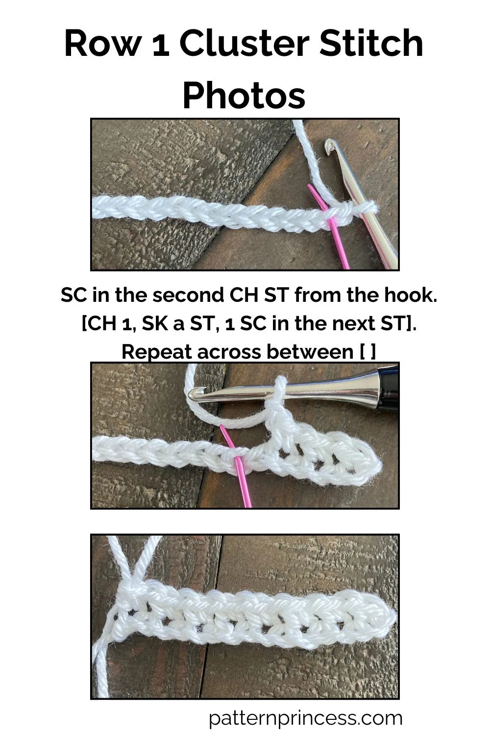 How to Crochet the Cluster Stitch Pattern - Pattern Princess