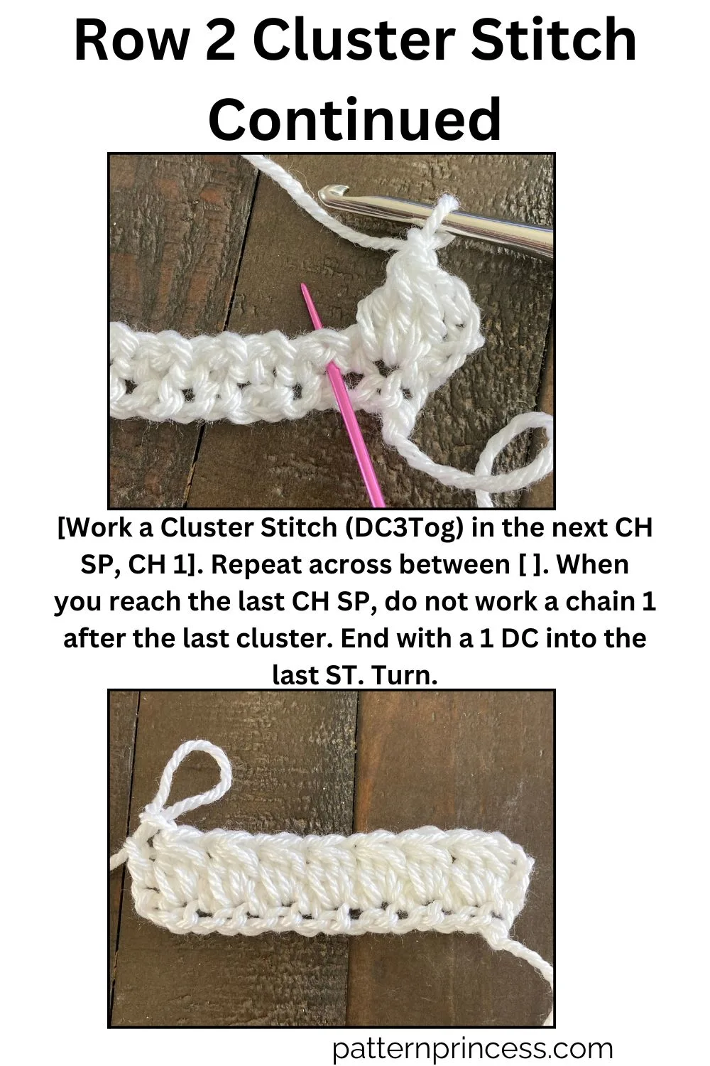 How to Crochet the Cluster Stitch Pattern - Pattern Princess