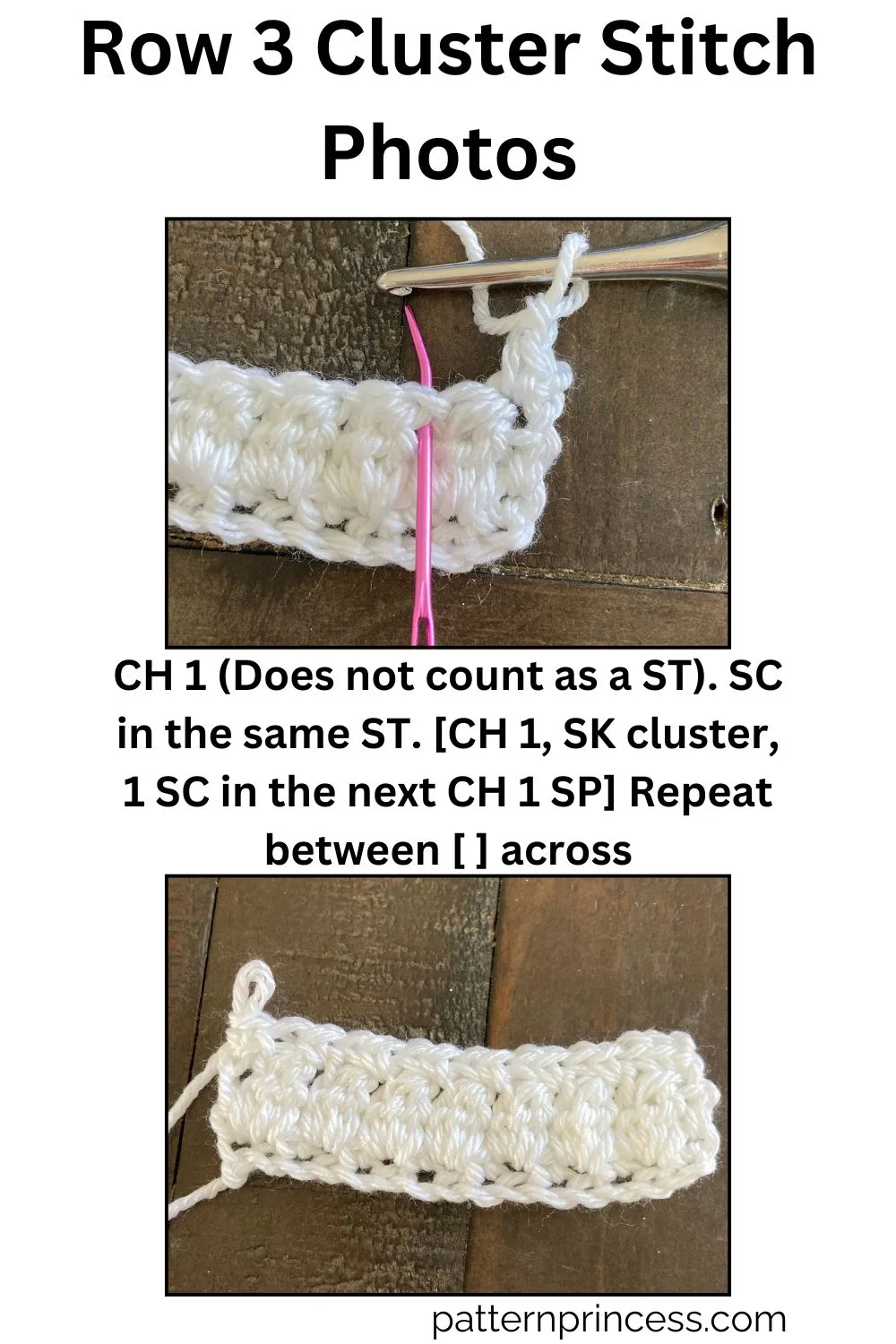 How to Crochet the Cluster Stitch Pattern - Pattern Princess