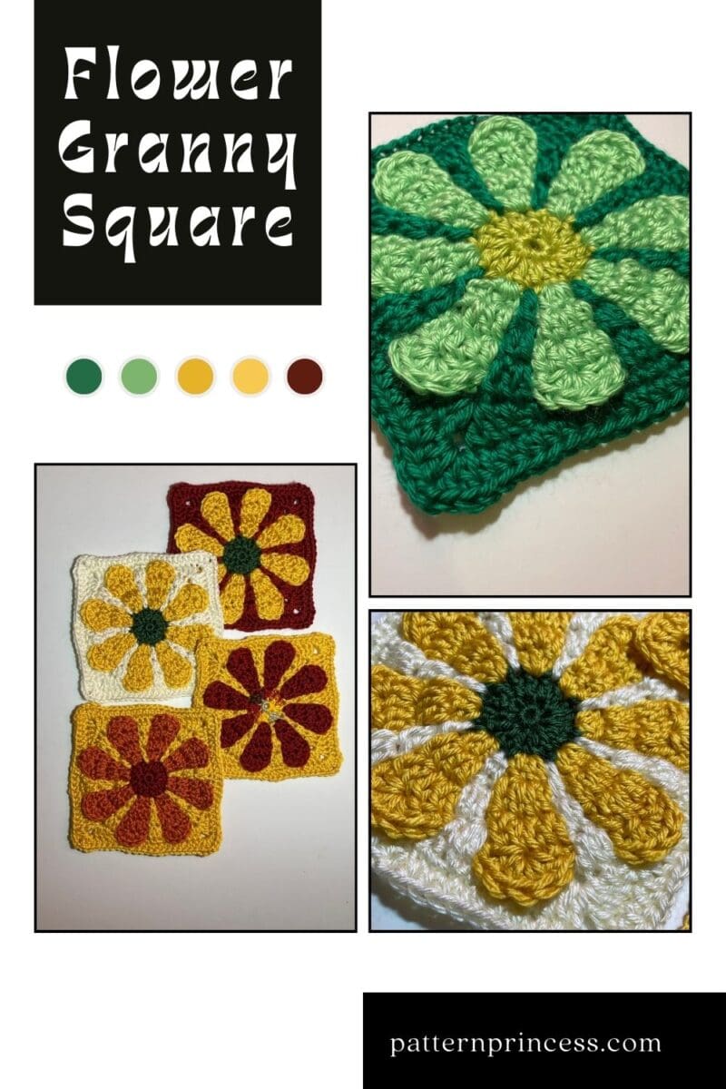 How to Crochet a Retro Daisy Granny Square Pattern - Pattern Princess