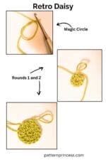 How to Crochet a Retro Daisy Granny Square Pattern - Pattern Princess