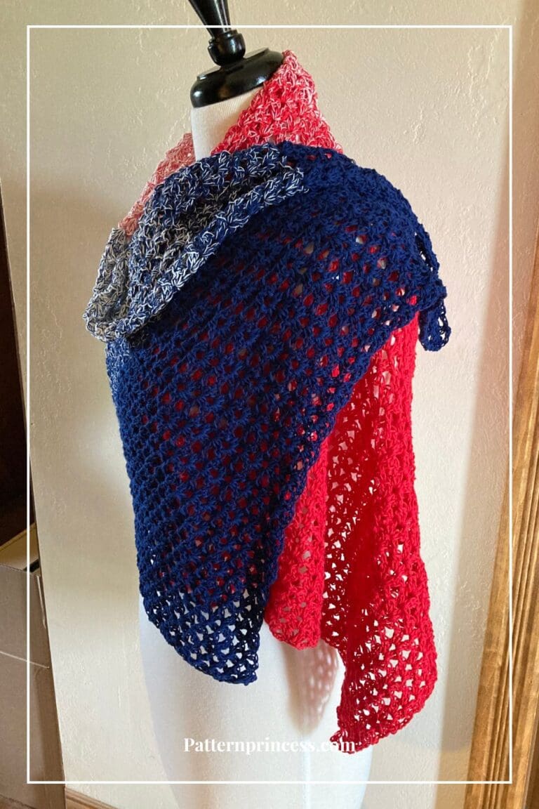 Easy Rectangle Shawl Pattern Liberty's Embrace - Pattern Princess
