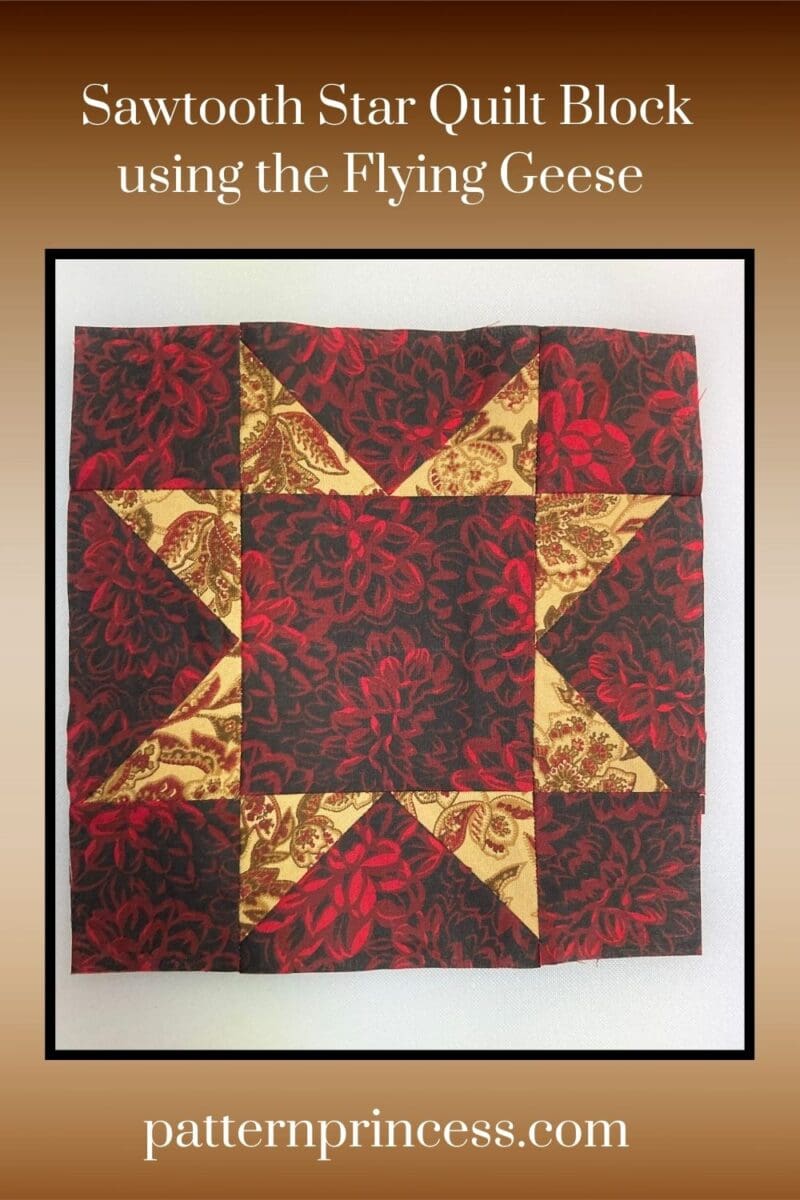 Easy No Waste Flying Geese Quilt Block Tutorial - Pattern Princess