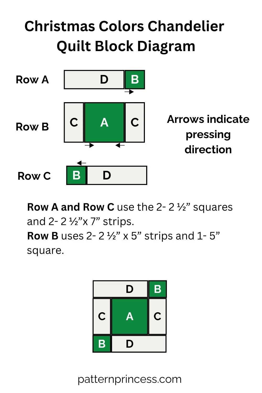 Christmas Colors Chandelier Quilt Easy Pattern - Pattern Princess